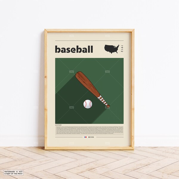 Baseball Poster - Etsy