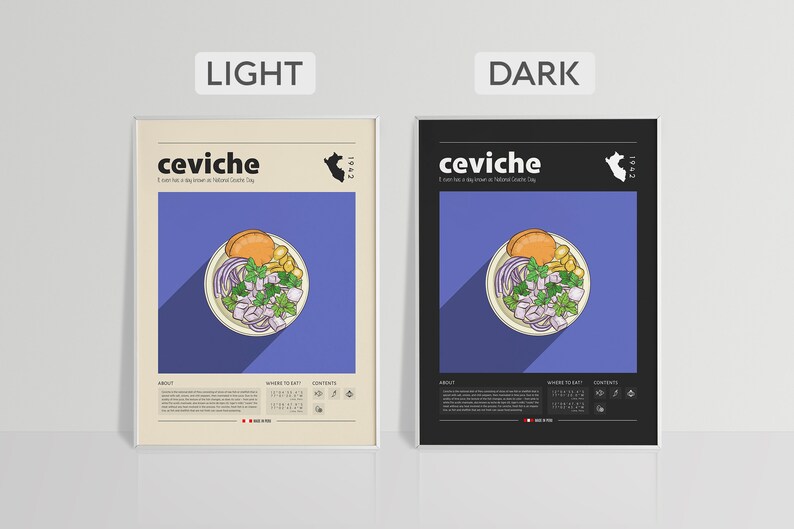 Ceviche Poster Food Print Peruvian Food Retro Poster - Etsy