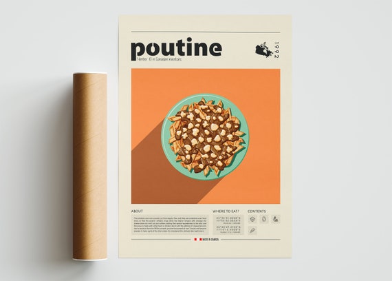 Poutine Poster Food Print Canada Food Retro Poster - Etsy