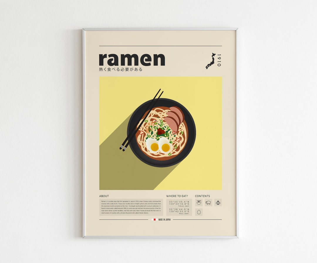 Ramen Poster Food Print Japanese Food Retro Poster - Etsy