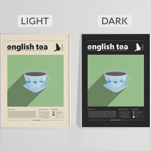 English Tea Poster Coffee Print English Tea Retro Poster | Etsy