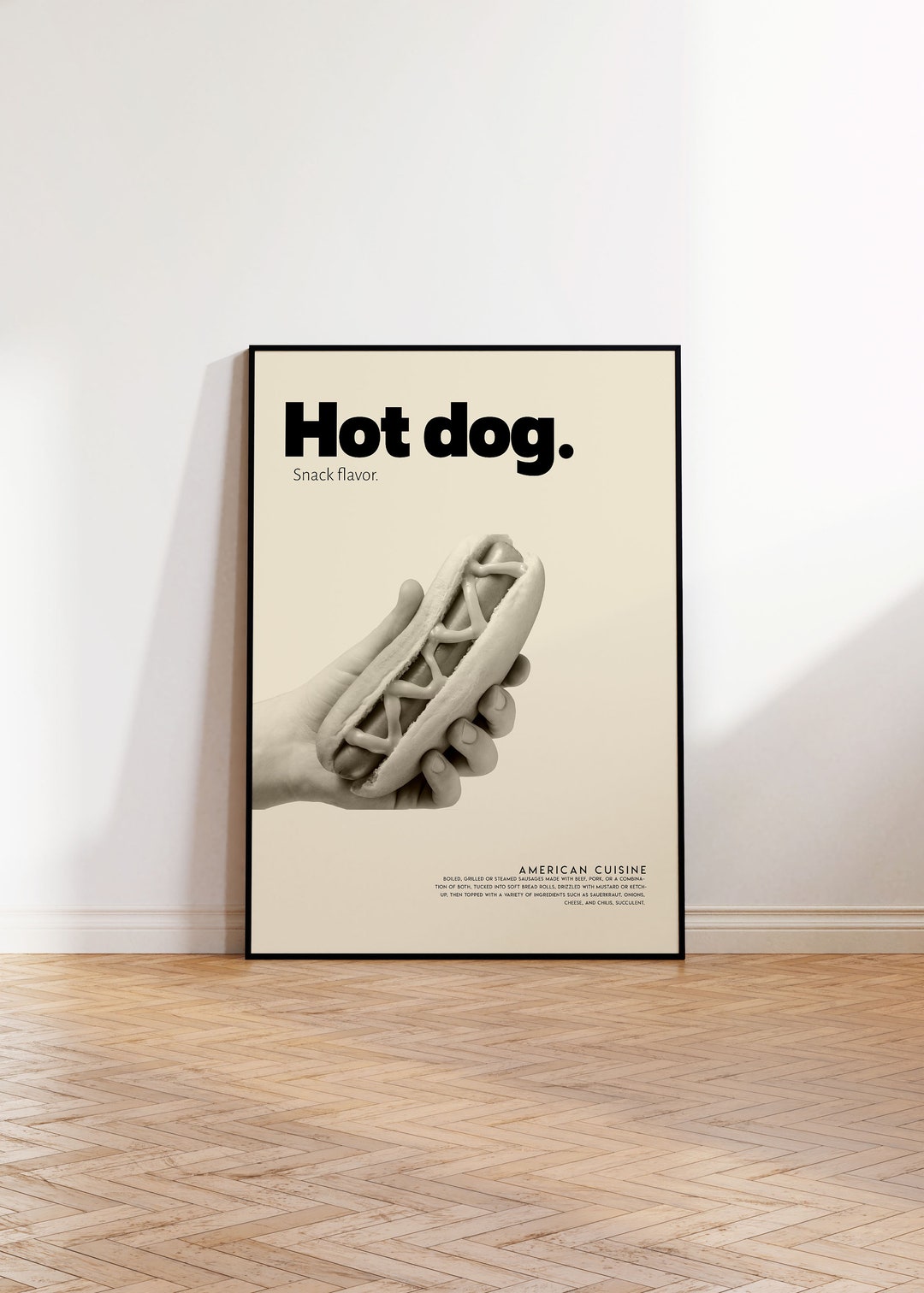 Hot Dog Poster,american Food,retro Poster, Housewarming Gift, Kitchen ...