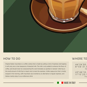 Caramel Macchiato Poster, Coffee Print, Italian Coffee, Retro Poster ...