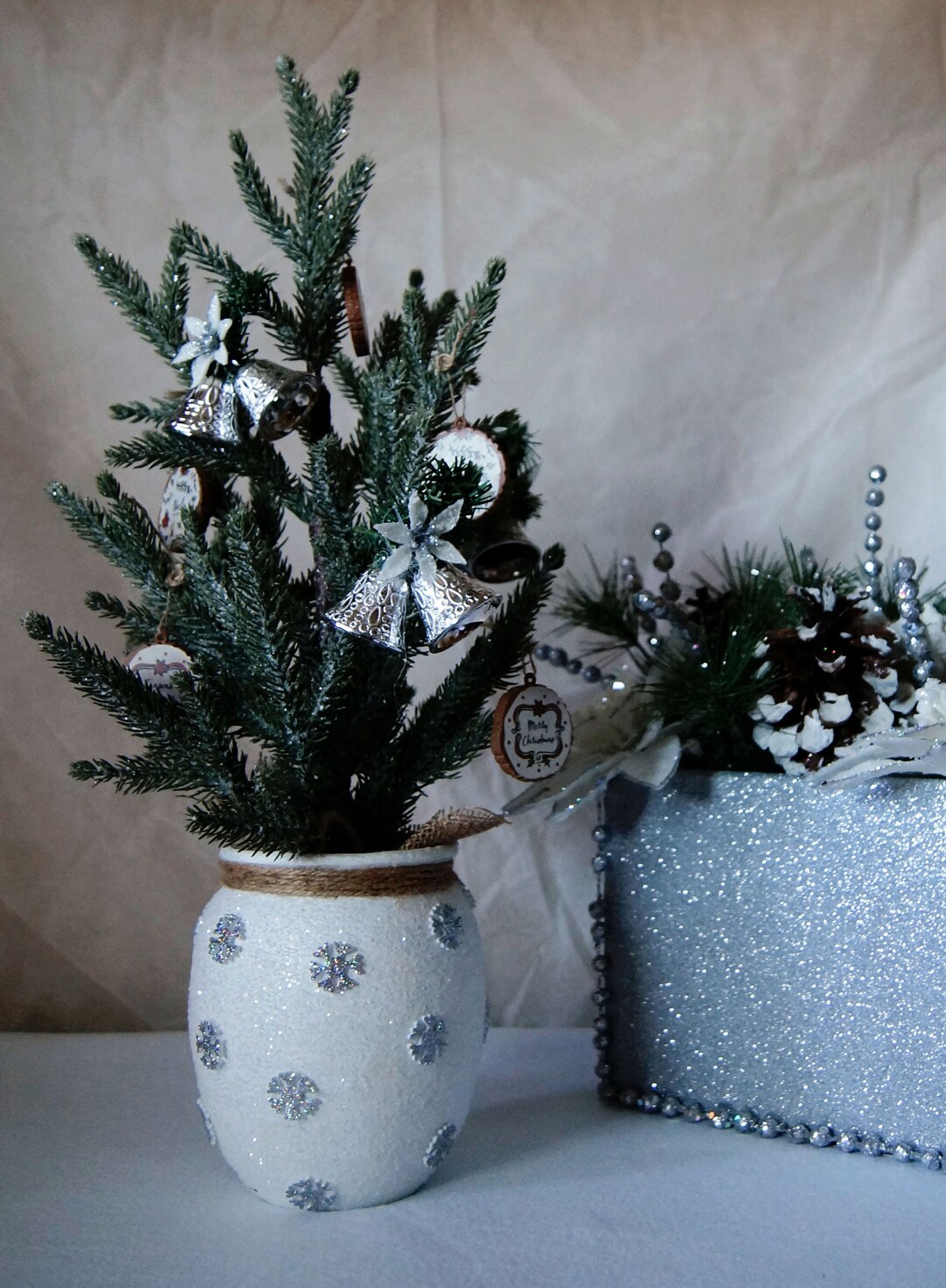 Silver Holiday Centerpiece Tree - Etsy