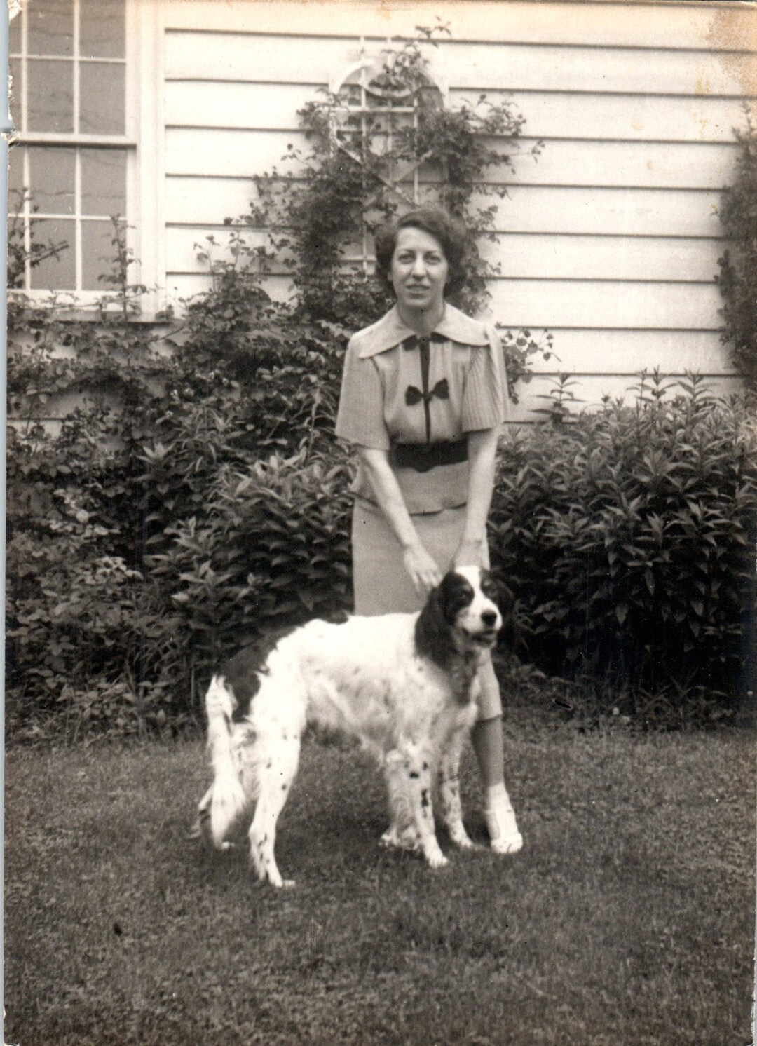 1930s Original Photograph Rachel Grubb Snyder and Dog Riff-raff 5x7 ...