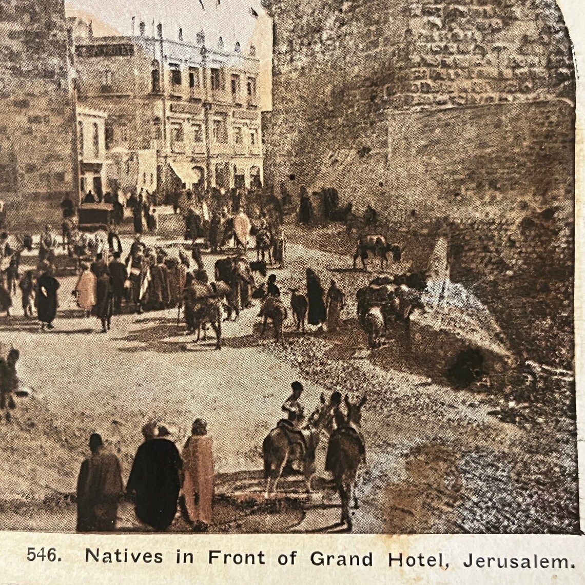 Native in Front of Grand Hotel Jerusalem Antique Stereoview Card TJ9-V4 ...
