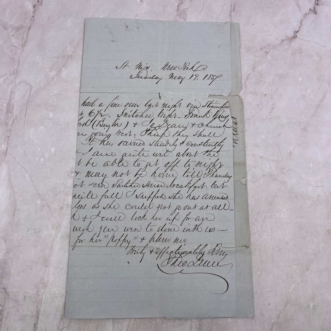 1857 Handwritten Letter Theo Dean Esq. Taunton MA D22 - Etsy
