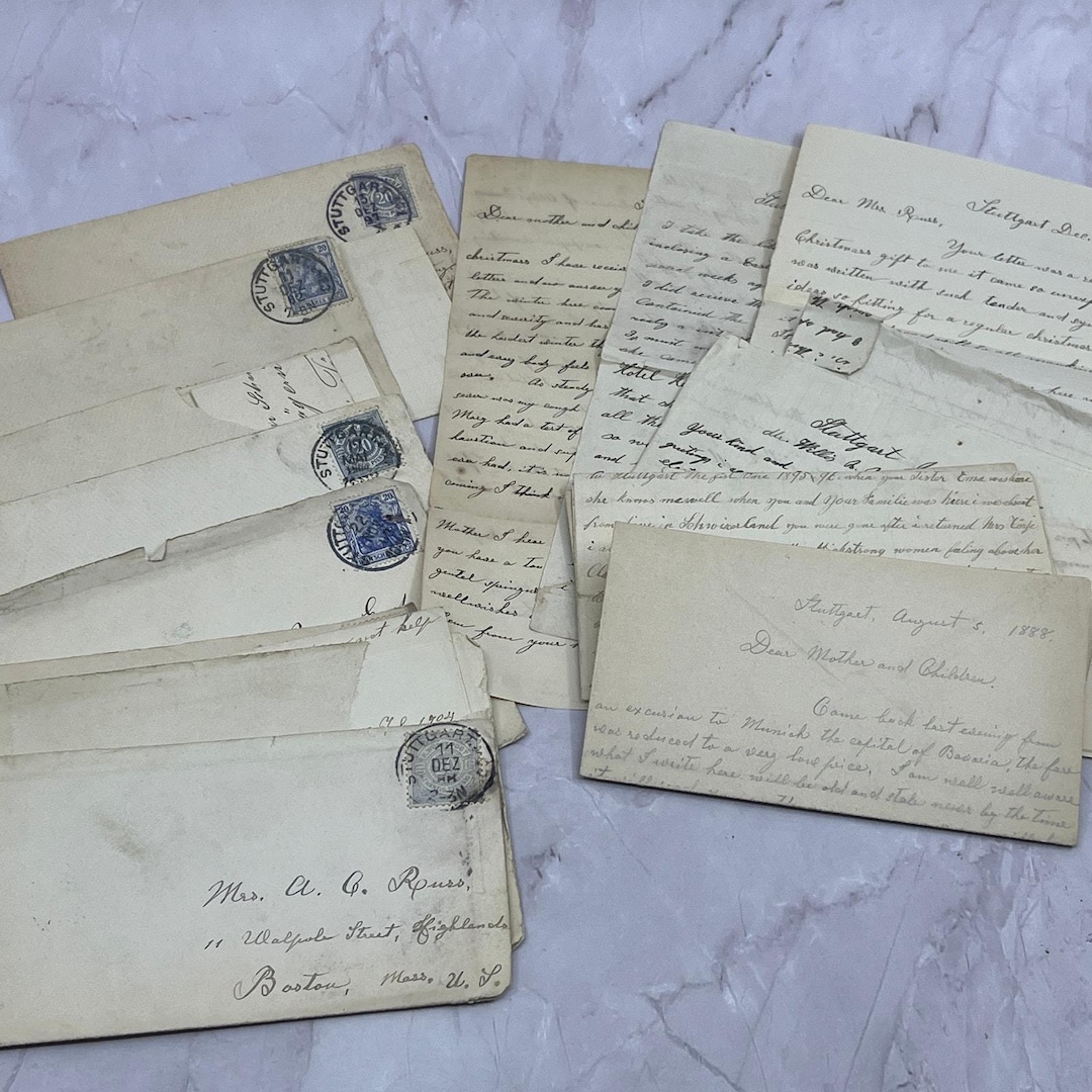 1888 Group of Letters From Stuttgart Germany to Willis R Russ Boston ...