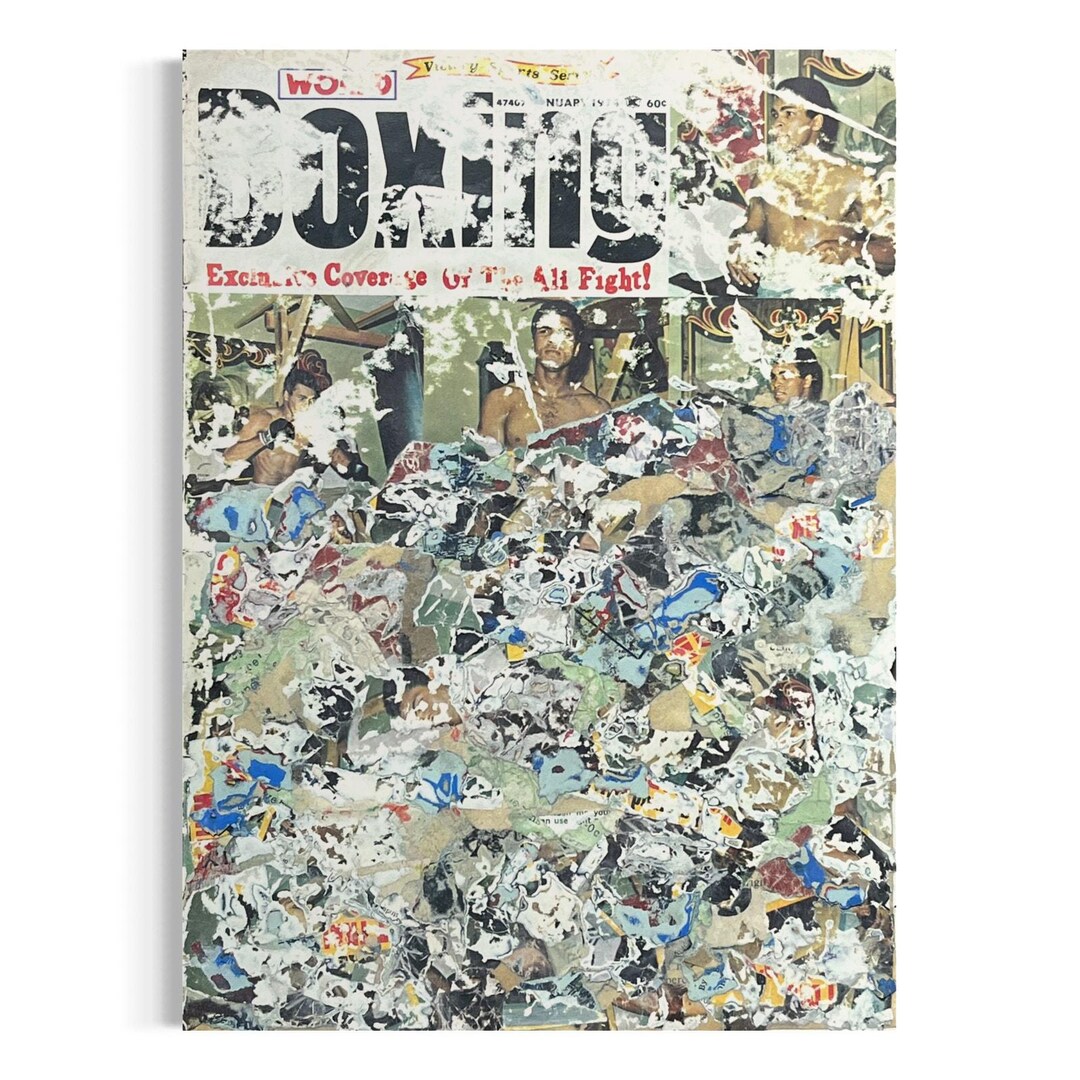 Original Mixed Media Art Collage 8x11 "1974 Ali Vs. Norton Boxing ...