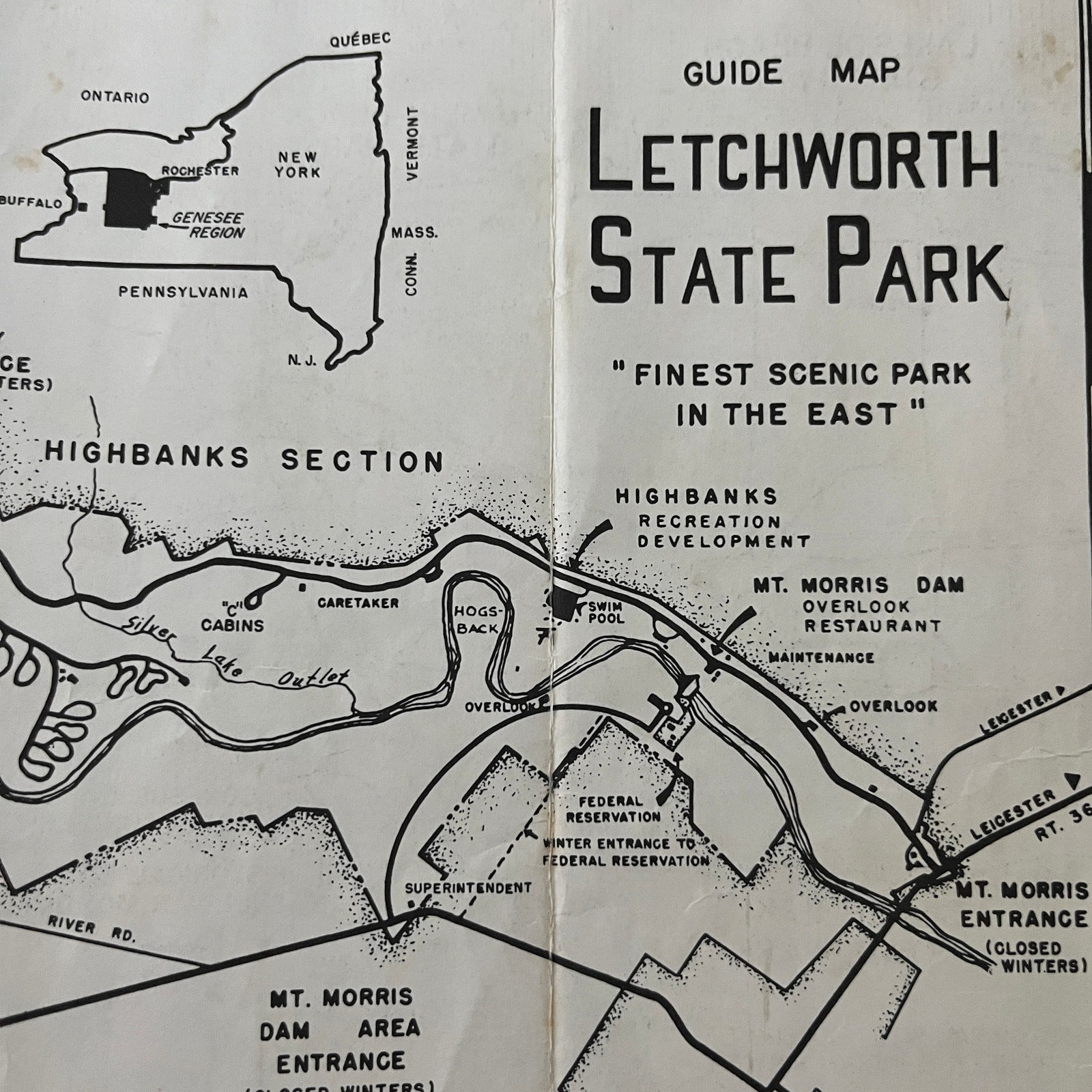 1969 Letchworth State Park Guide Map Castile NY TH9-TM1 - Etsy