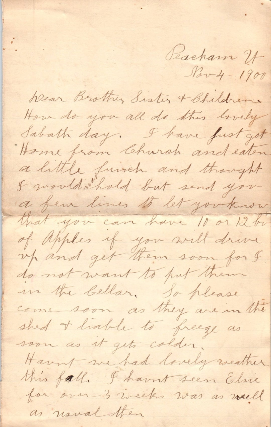 1900 Original Handwritten Letter From Peacham Vermont D23 - Etsy