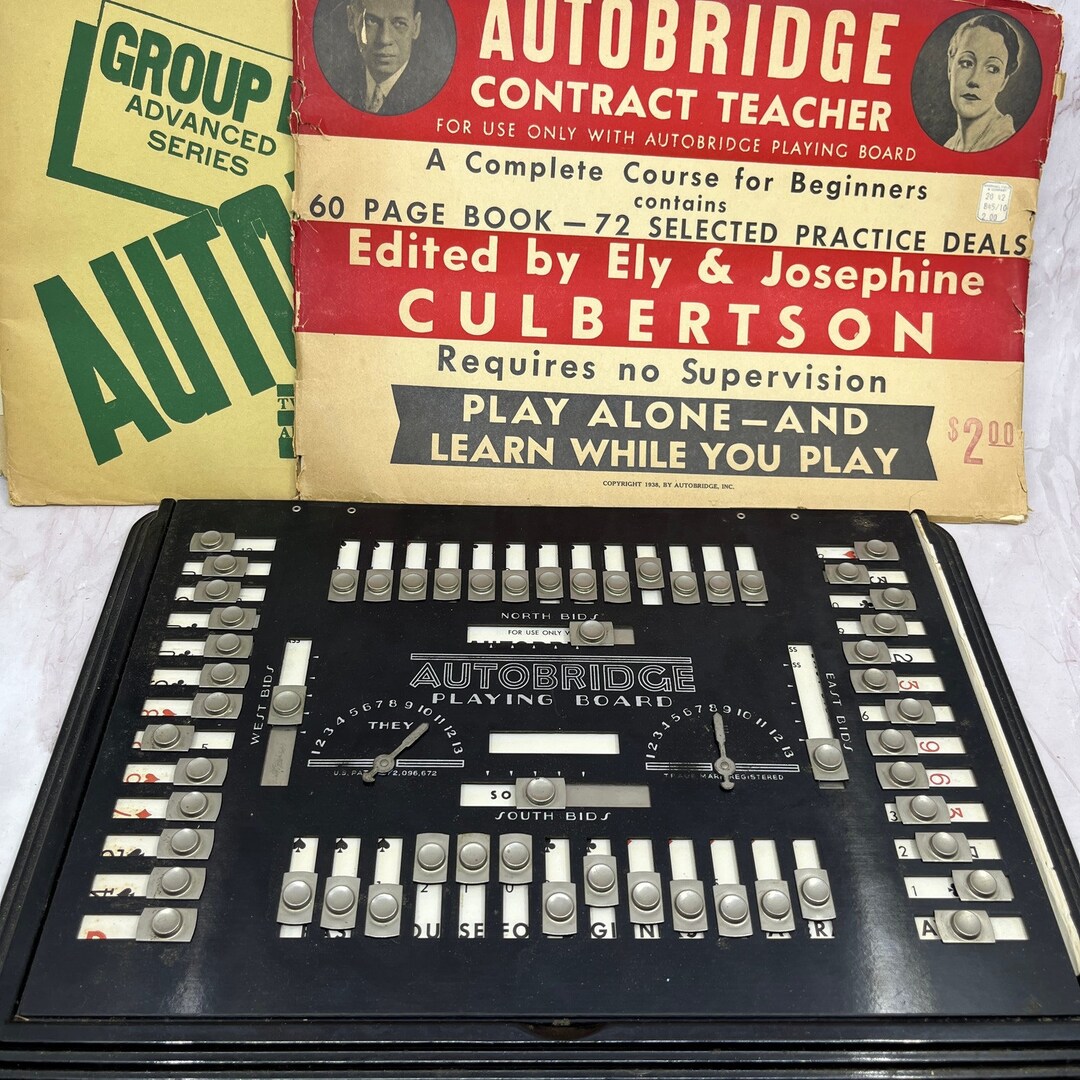 Vintage Autobridge Play-yourself Bridge Game Board and Extra Playing ...