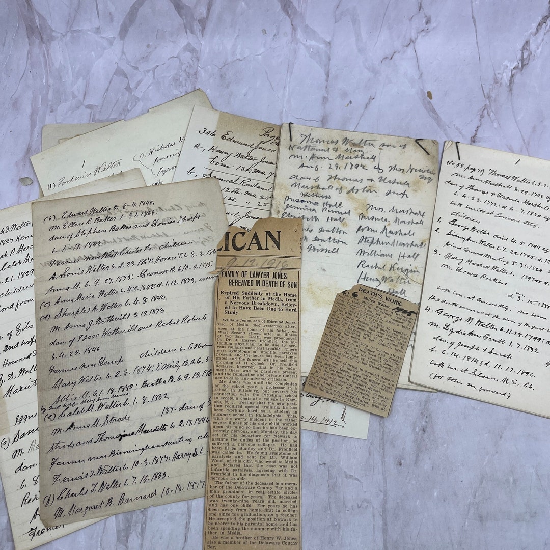 Early 1900s Genealogy Lot - Milton Walter Family of Pennsylvania TA9 - Etsy