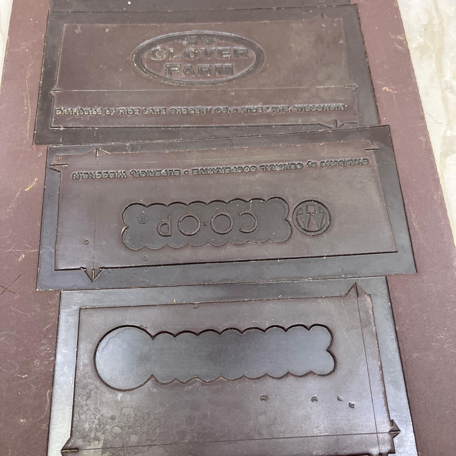 Vintage Newspaper Ad Printing Plate Flong Superior, Rice Lake WI Norway ...