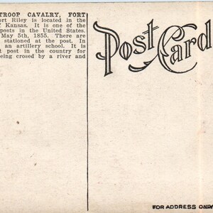 WWI Mounted Troop Cavalry Fort Riley Kansas Vintage Postcard PD9 - Etsy