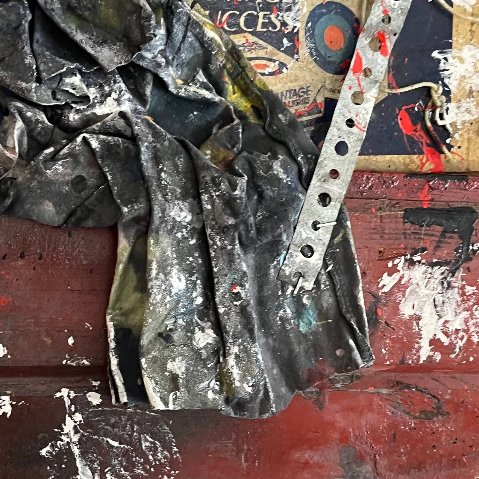 Original Framed Abstract Art Found Object Assemblage Collage 23x26 With ...