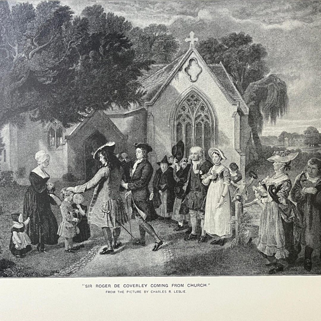 Vtg Charles R Leslie Sir Roger De Coverley Coming From Church Art Print ...
