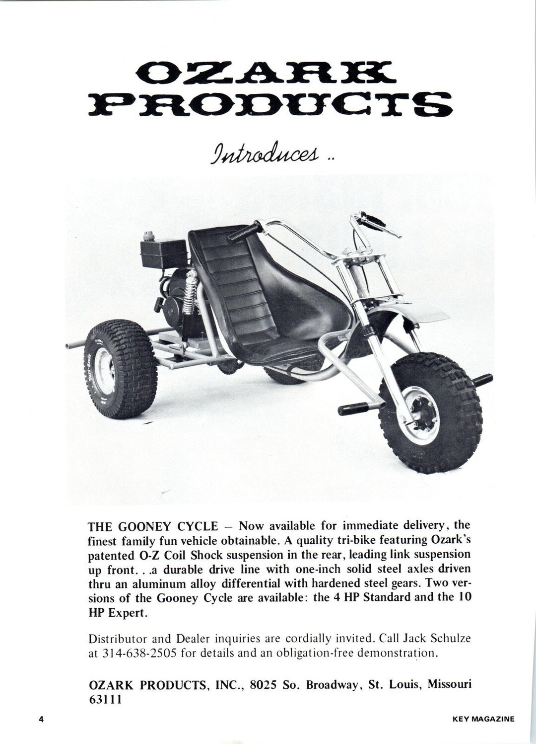 The Gooney Cycle Go-kart Ozark Products St. Louis 1971 Magazine Ad AD8 ...