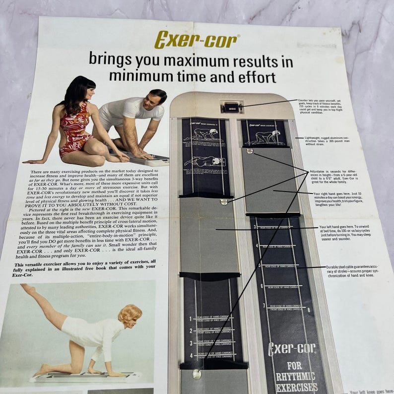 1971 Exer-cor Exercise Machine Promotional Brochure Bensenville IL TH2-MI1 - Etsy