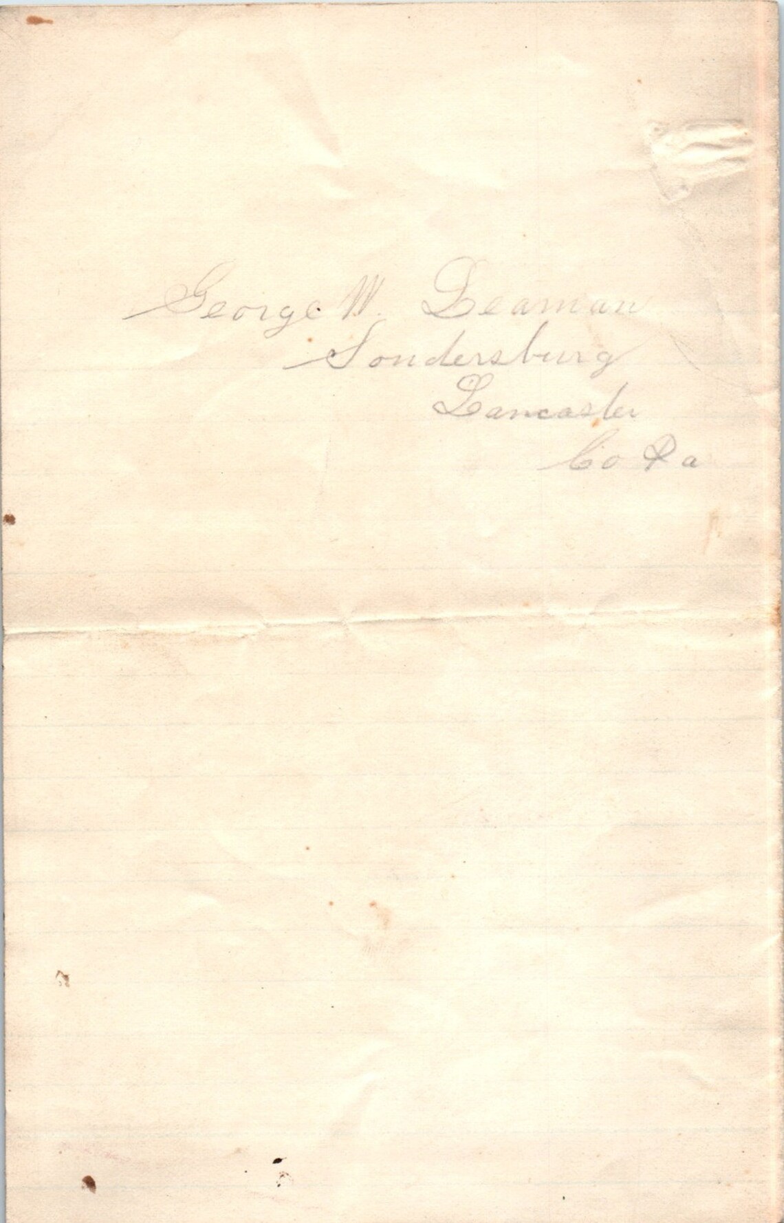 1870s Handwritten Poetry Gate Post Poem George W. Leaman Soudersburg PA ...