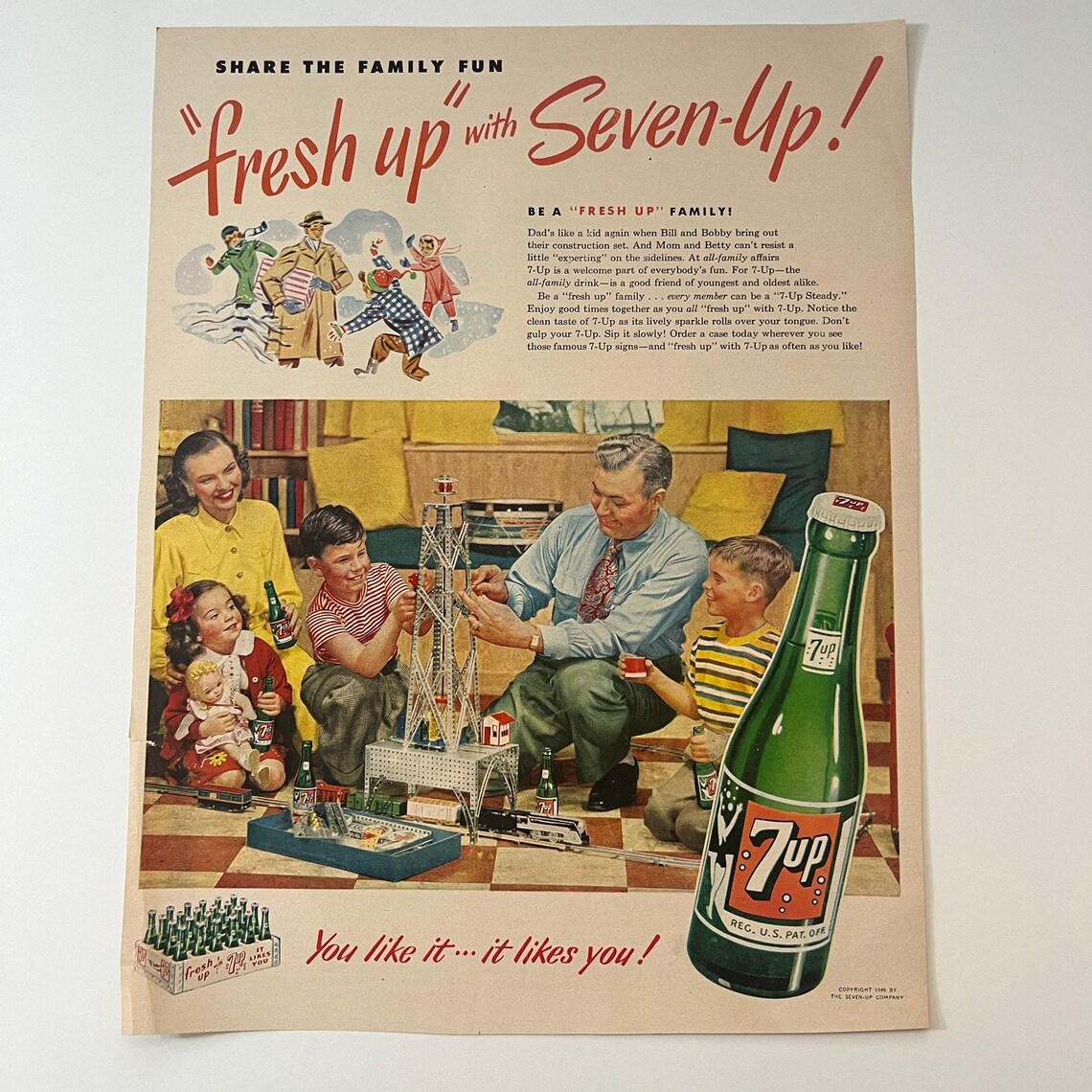 1949 7up Seven-up Soda Advertisement Erector Set V1-8 - Etsy