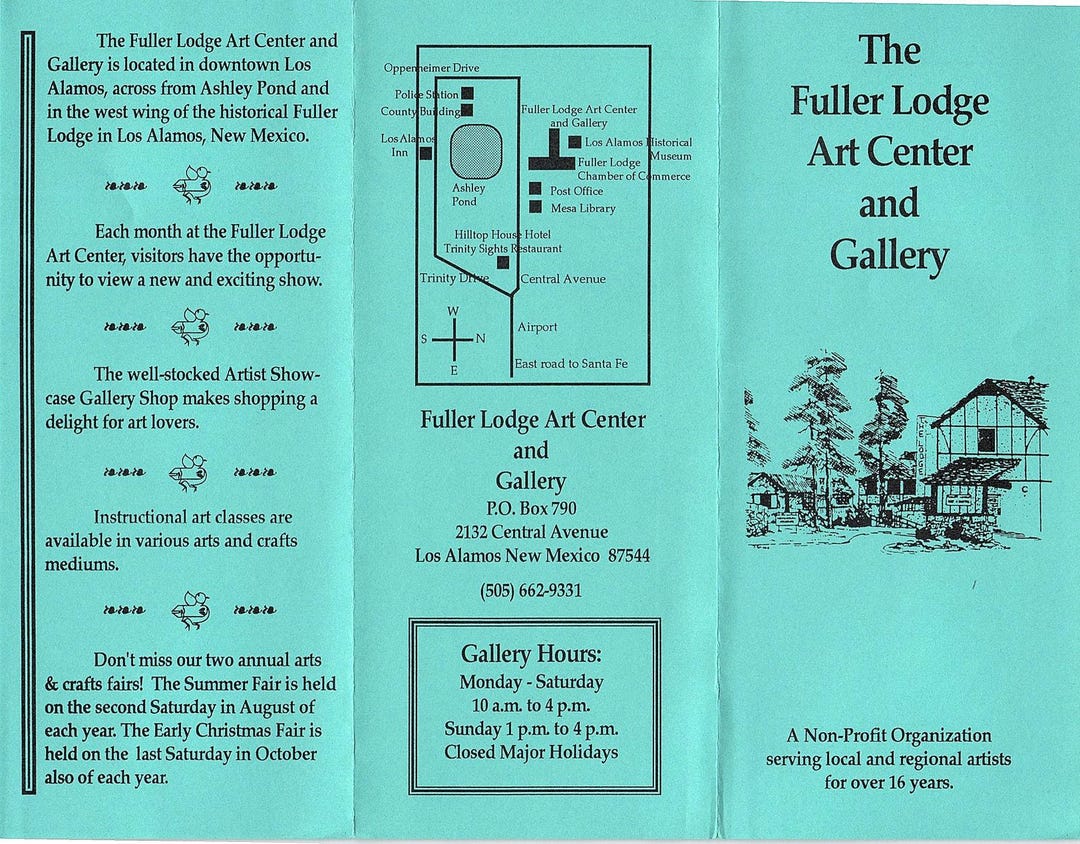 The Fuller Lodge Art Center & Gallery Los Alamos NM Vtg Travel Brochure ...