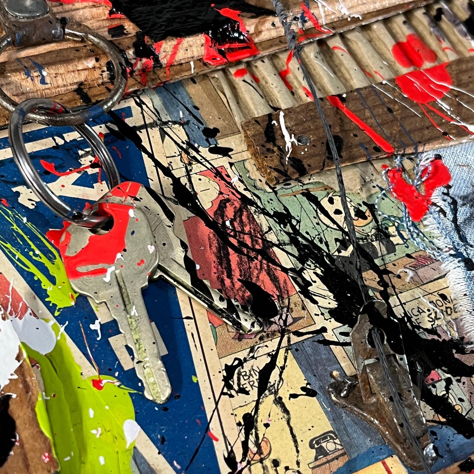 Original Abstract Collage Assemblage Combine Art Painting 11x13 ...