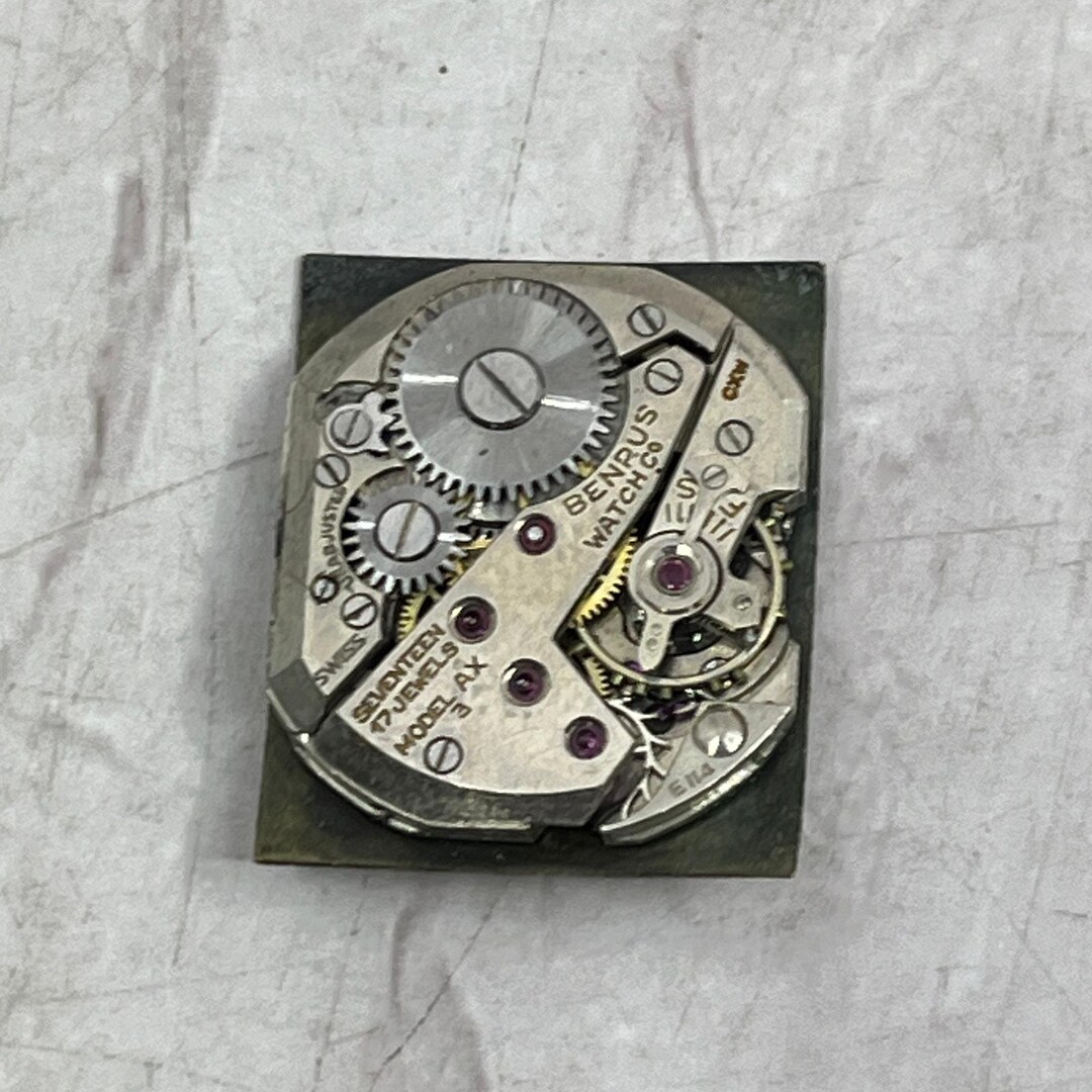 Vintage Benrus Watch Movement & Dial Model AX3 17 Jewel Repairs Parts ...