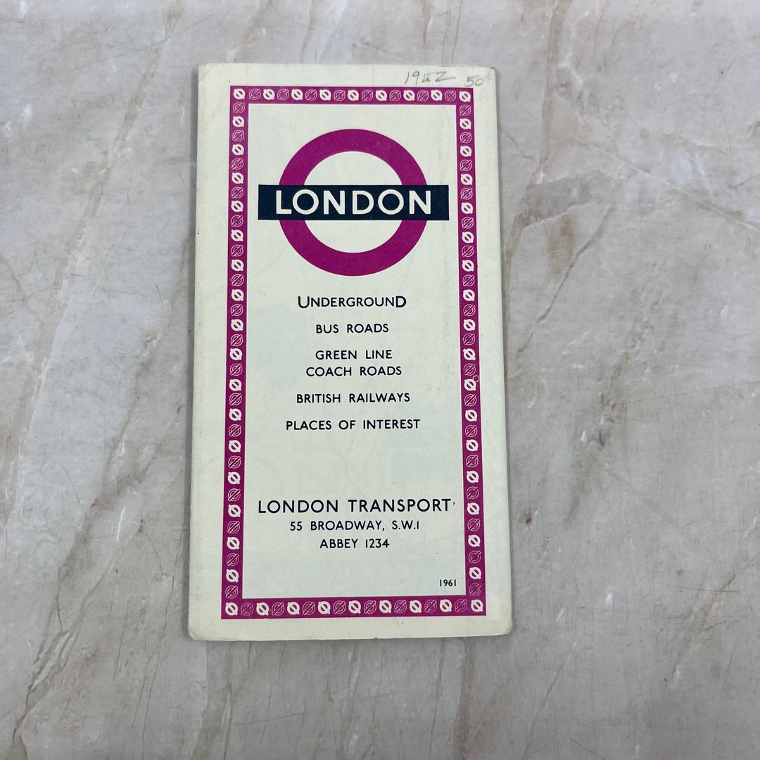 1961 London Transport Map Underground Bus Roads Railways Coach Roads ...