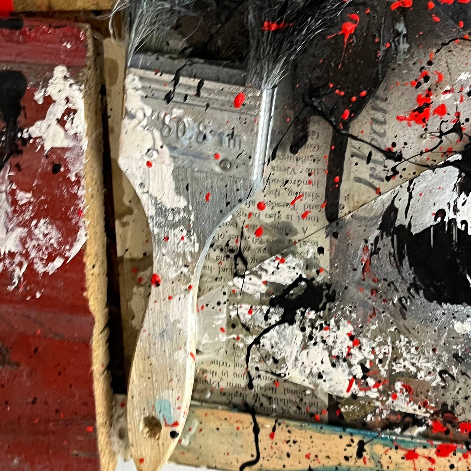 Original Framed Abstract Art Found Object Assemblage Collage 23x26 With ...