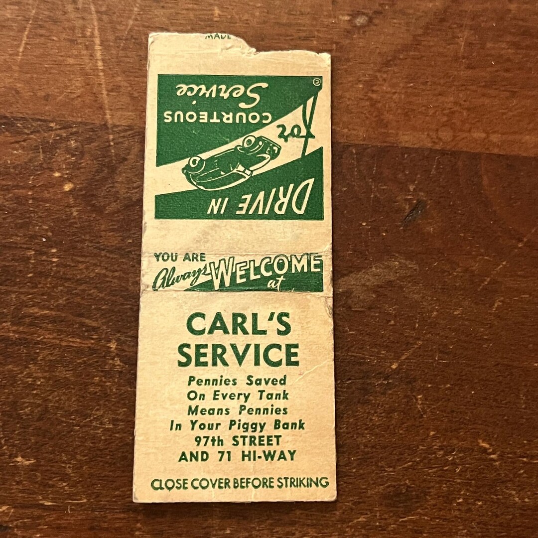 Carl's Service Station 1940s Advertising Matchbook Cover SA9-M11 - Etsy