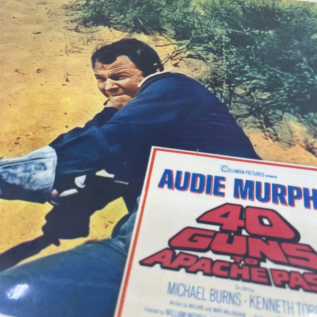 1967 Audie Murphy 40 Guns to Apache Western Movie Lobby Card #2 FL6-2 ...