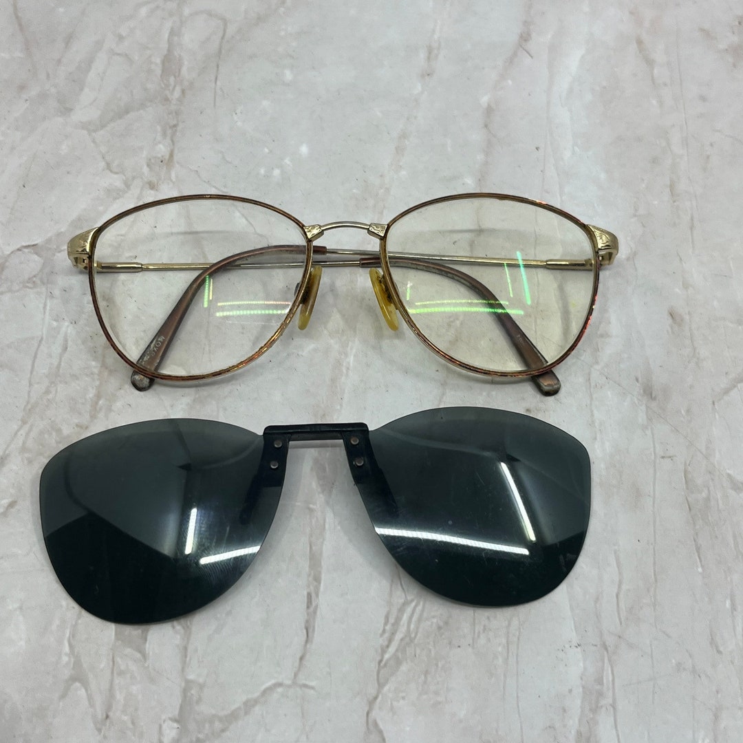 Vintage Wire Frame With Clip on Sunglasses Eyeglasses Frames TG7-G5-1 ...