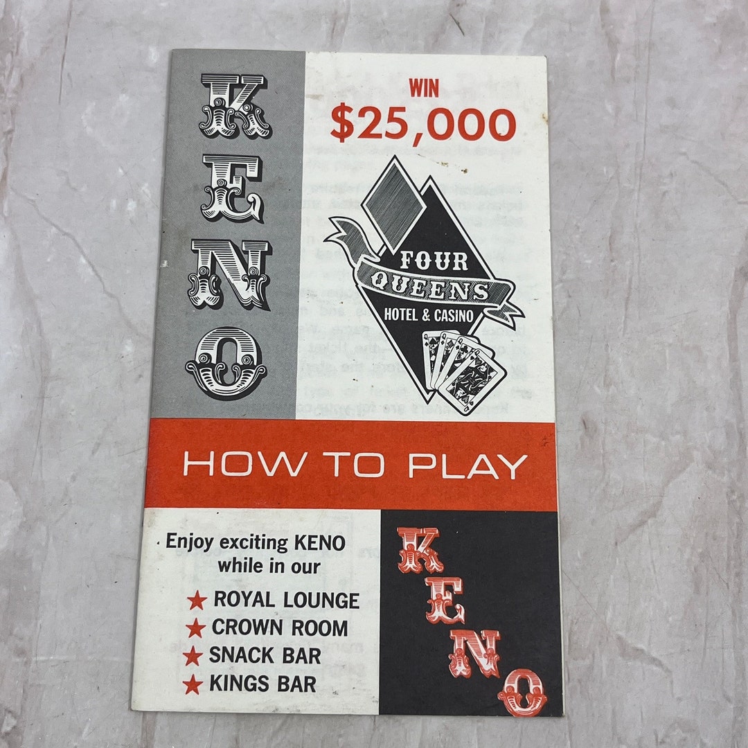 Vintage How to Play Keno Booklet Four Queen Hotel Casino Reno Nevada ...