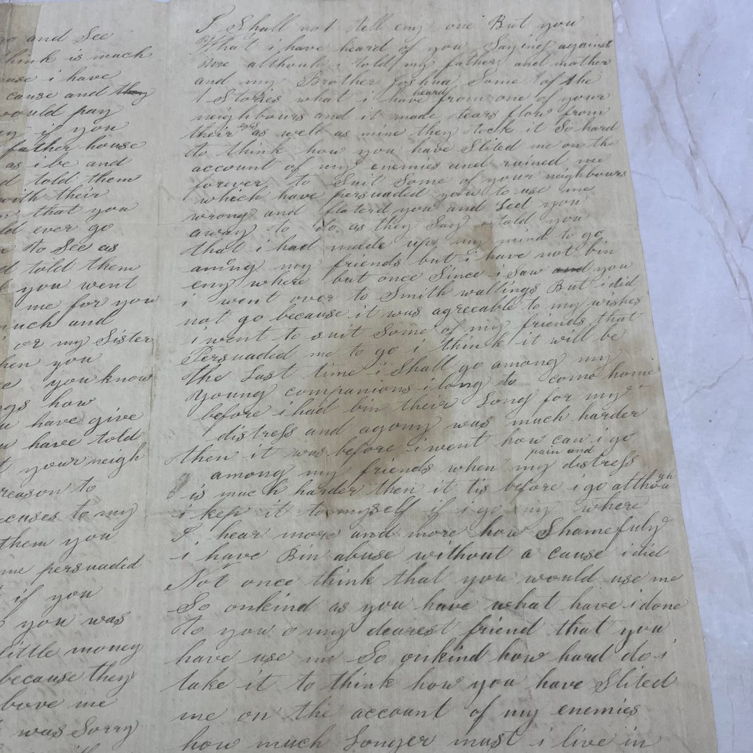 1838 Handwritten Threatening Letter Eber Smith Burrillville RI AE6 - Etsy