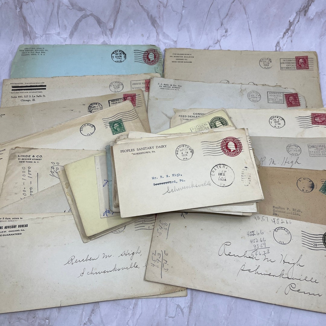 1920s Huge Lot Ruben M. High Schwenksville PA Postal Cover Envelopes ...
