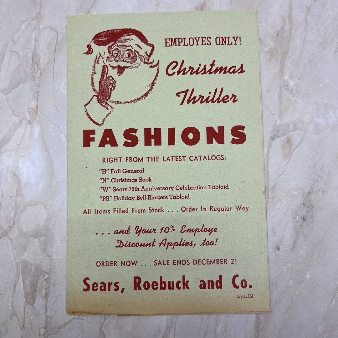 1968 Sears Employees Only Christmas Fashions Promo Leaflet Santa AB8 - Etsy