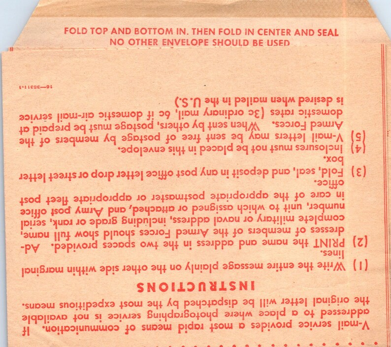 1940s WWII V-mail Blank Letter Envelope TH9-SX2 - Etsy