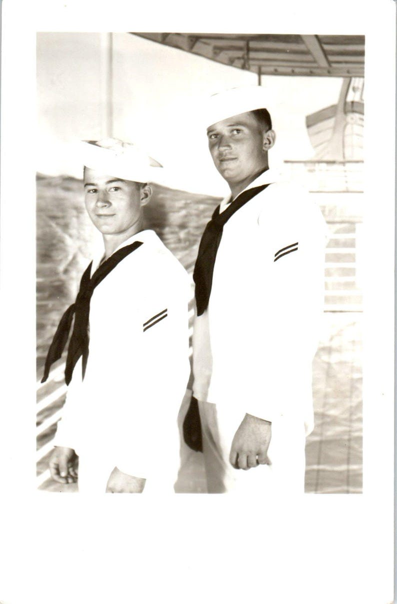 Two Sailors Aboard a Ship Antique RPPC Postcard PE7 - Etsy