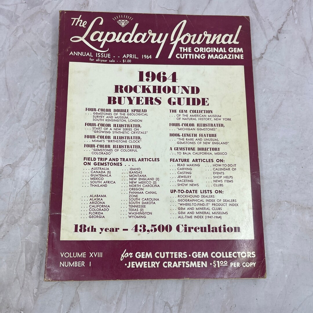 18th Year Rockhound Buyers Guide - Lapidary Journal Magazine - Apr 1964 ...