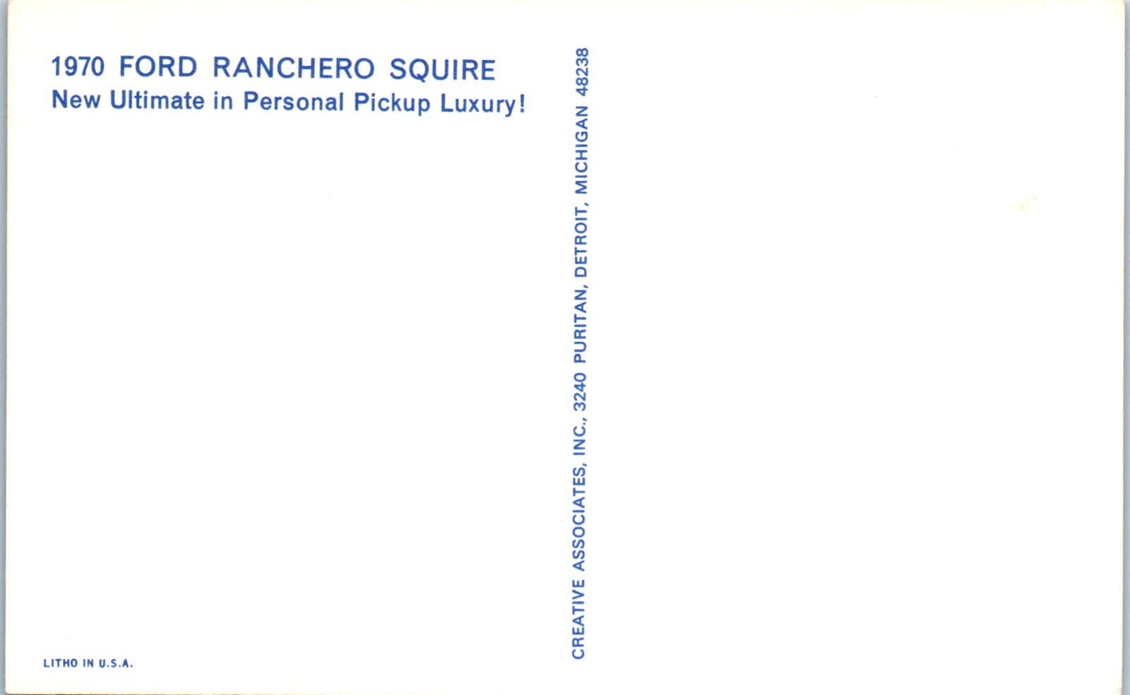 1970 Ford Ranchero Squire Wood Grain Vintage Postcard PC11 - Etsy