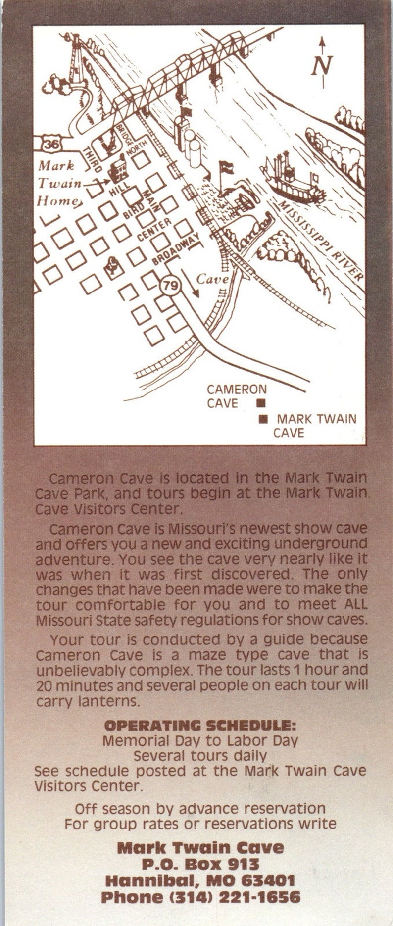 Vintage Cameron Cave Hannibal MO Travel Leaflet TF4-B2 - Etsy UK