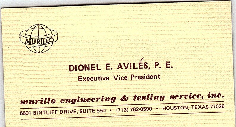 Murillo Engineering & Testing Service, Dionel E. Aviles, Houston, TX ...