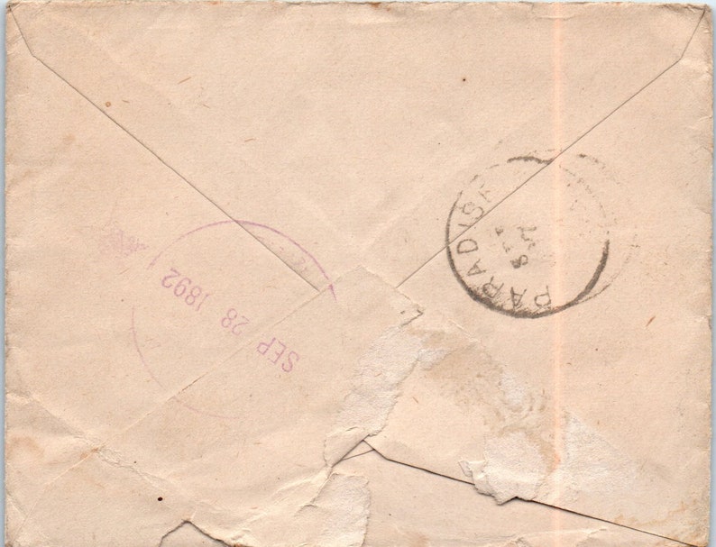 1892 Postal Cover Long Bar Stamp Philadelphia Paradise D21 - Etsy