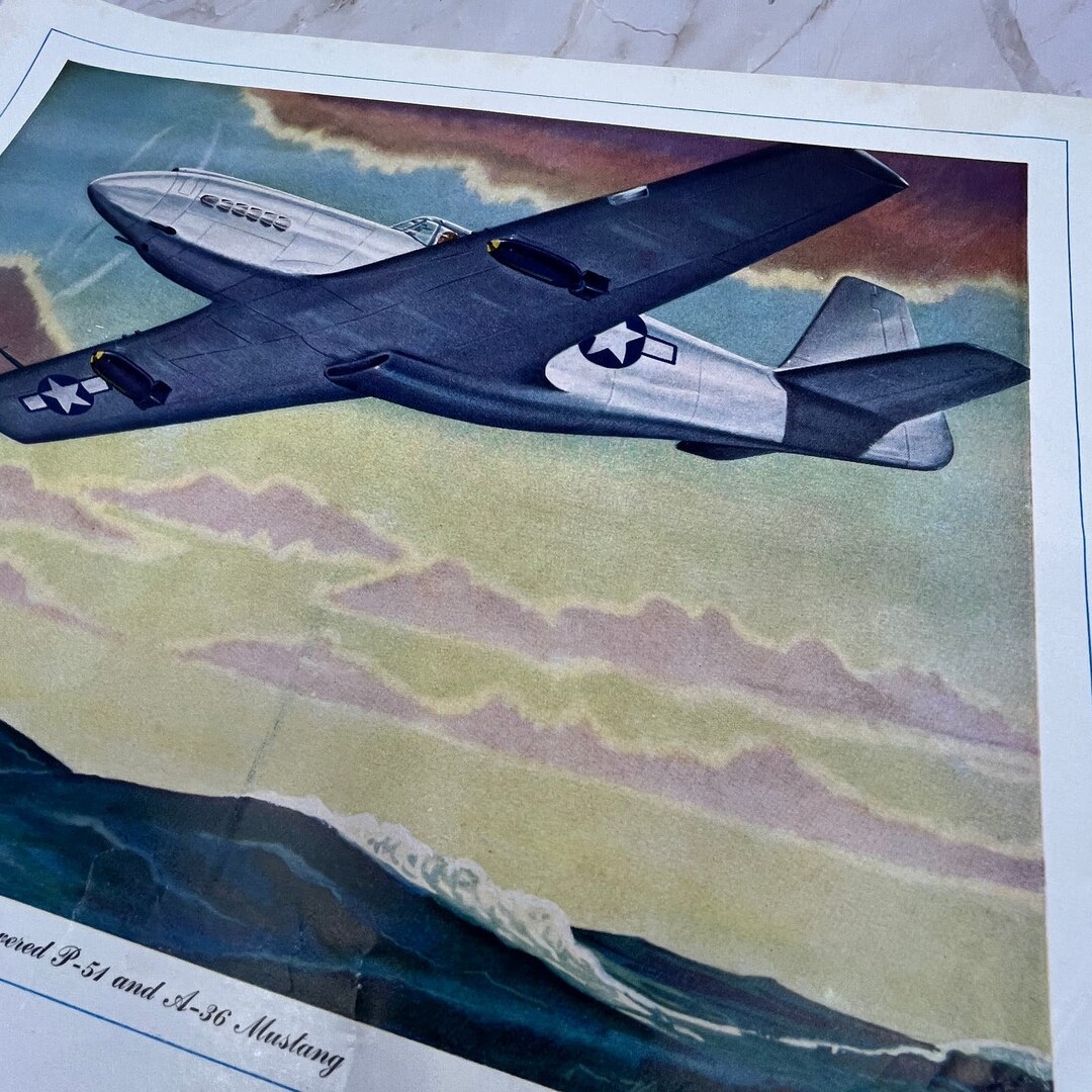 Allison Powered P-54 and A-36 Mustang Vintage Print 10.5x13 FL6-4 - Etsy