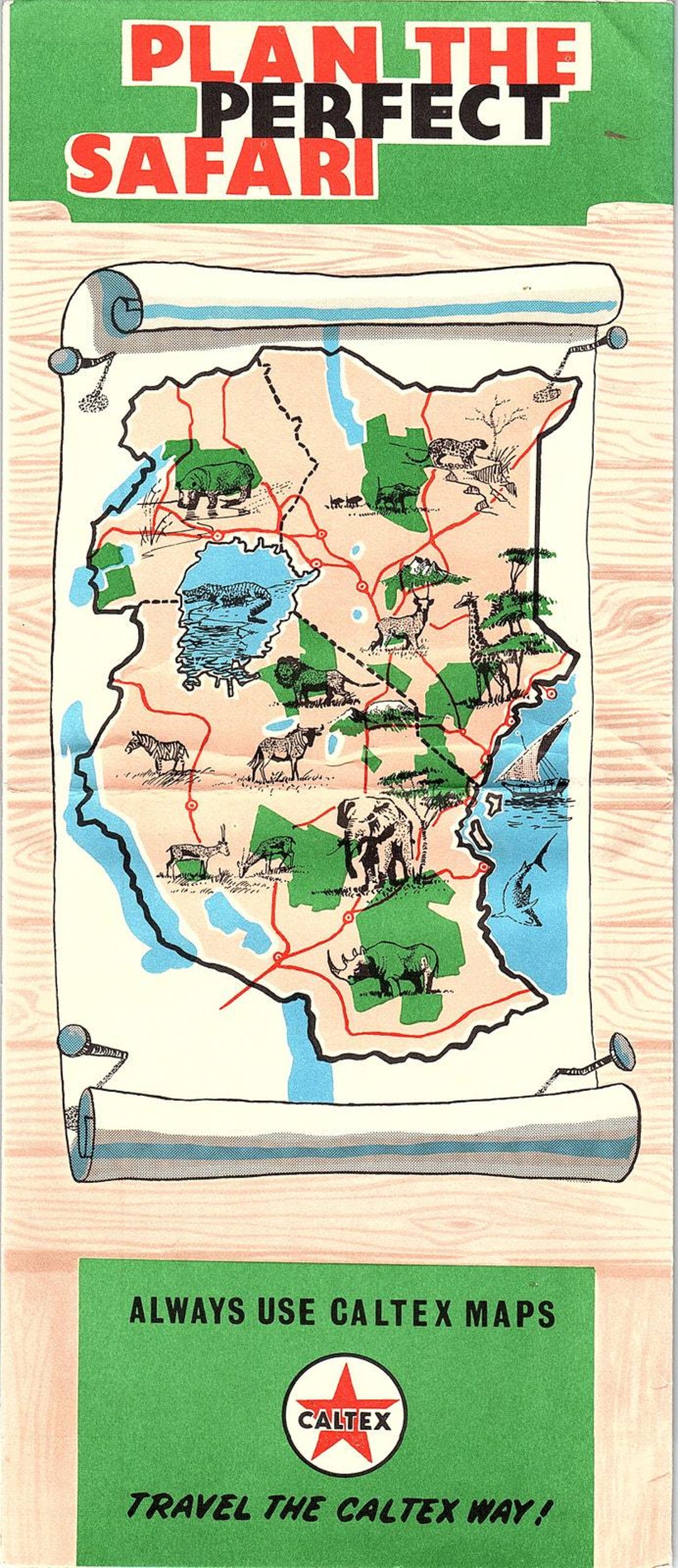 1971 Lake Manyara National Park Tanzania Safari Map & Travel Brochure ...