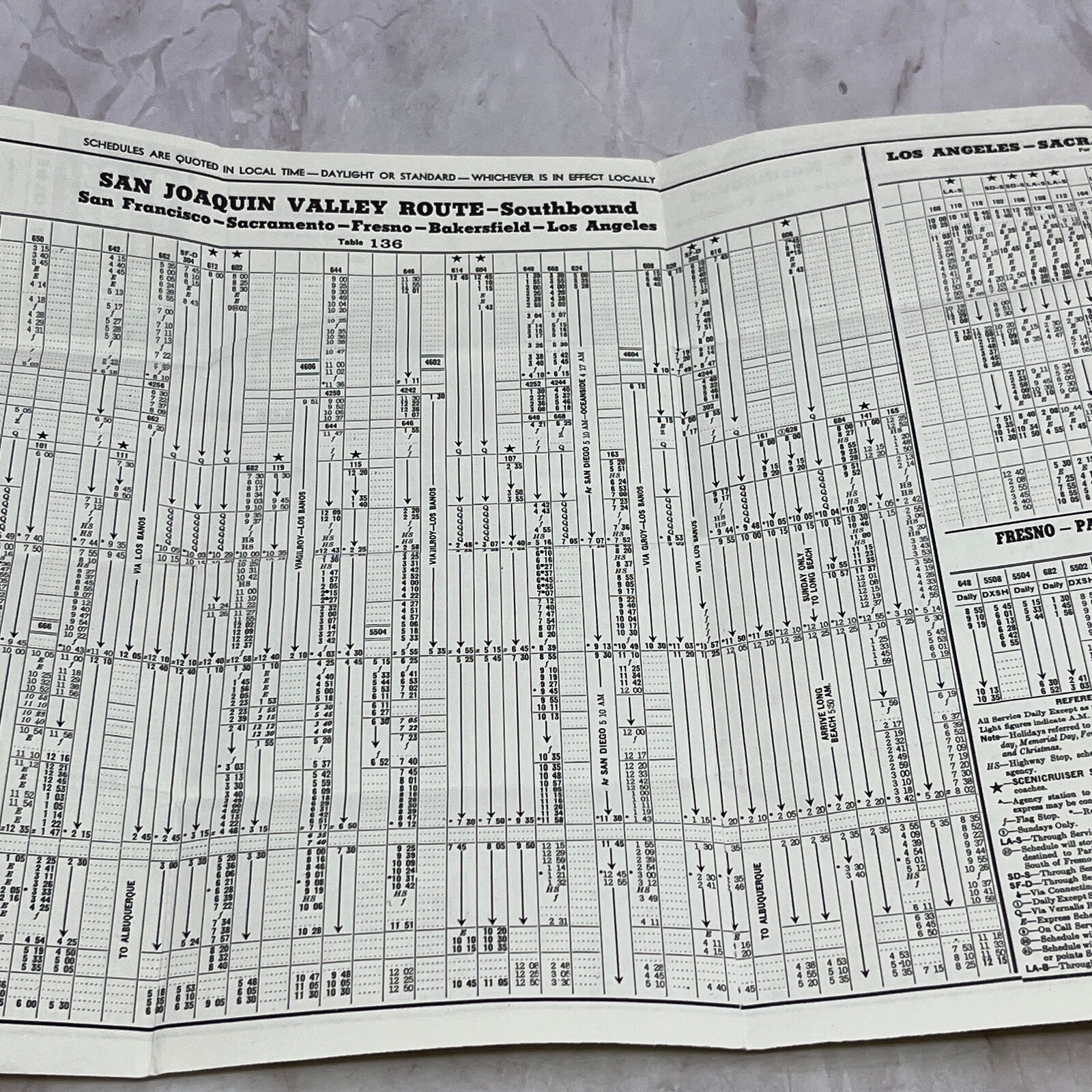 1959 Western Greyhound Lines Pocket Timetable Los Angeles San Francisco ...