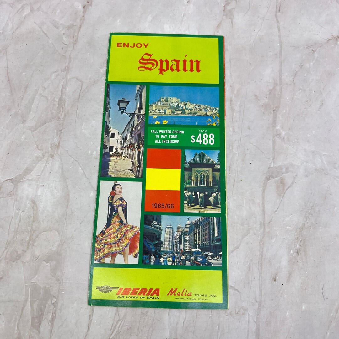1965 Spain Travel Brochure Iberia Air Lines Melia Tours TG7-EK - Etsy