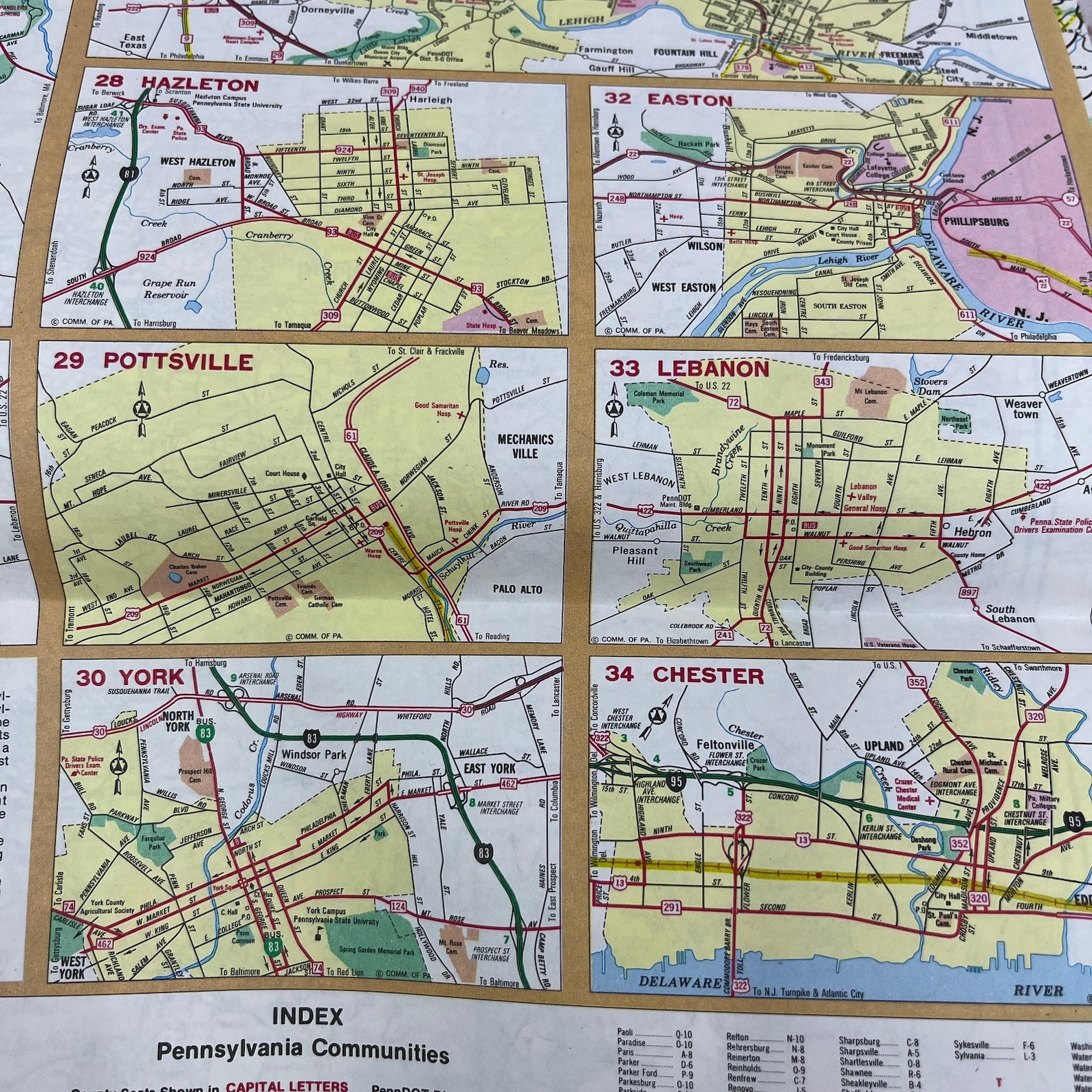 1976 Official Transportation Map Pennsylvania Bicentennial Site TH9-LX1 ...