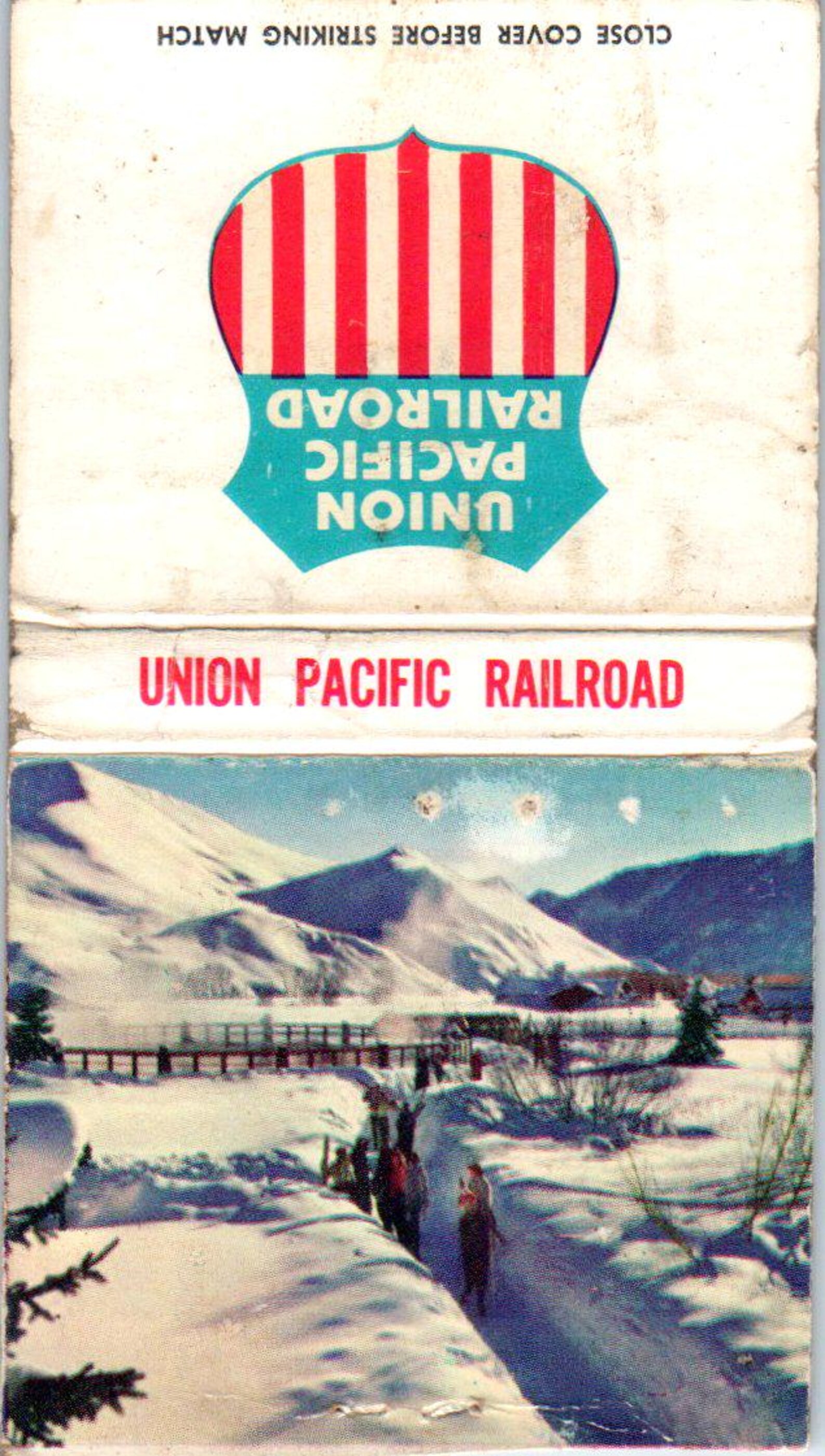 Union Pacific Railroad Sun Valley Idaho Vintage Matchbook Cover SF4-Y8 ...